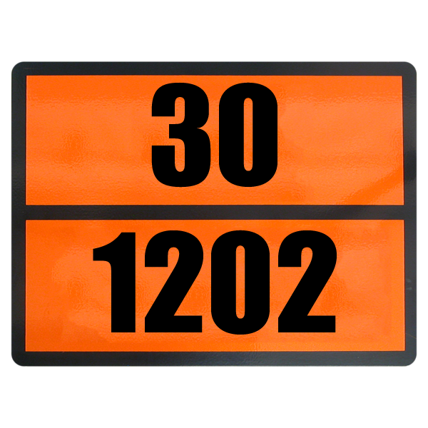 Plaque alu 30/1202 orange ADR, transport de matières dangereuses